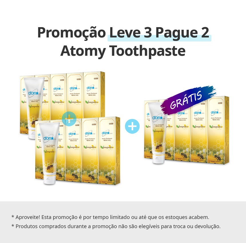 ATOMY CREME DENTAL 5X200 - COMPRE 2 GANHE 1 | Atomy Brasil